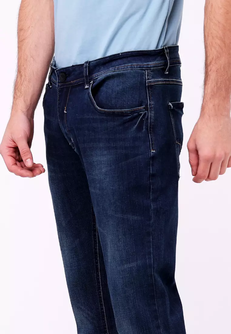 Buy Freego Mens Denim Long Slim Tapered Fit Stretch Jeans 2026 Online ...