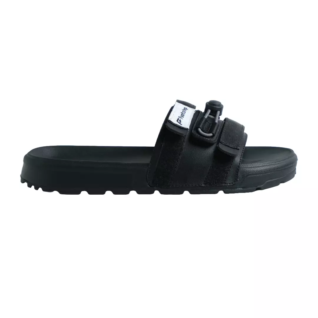 Jual Foot Step Footstep Footwear Sandal Pria Slide Foxi Black Grey ...