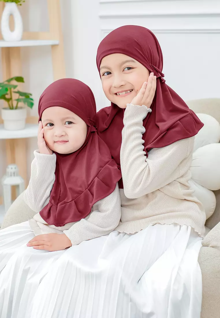 Jual COTTON BEE Cotton Bee - Zea Bergo Tali Ruffle | Hijab Instan Anak ...