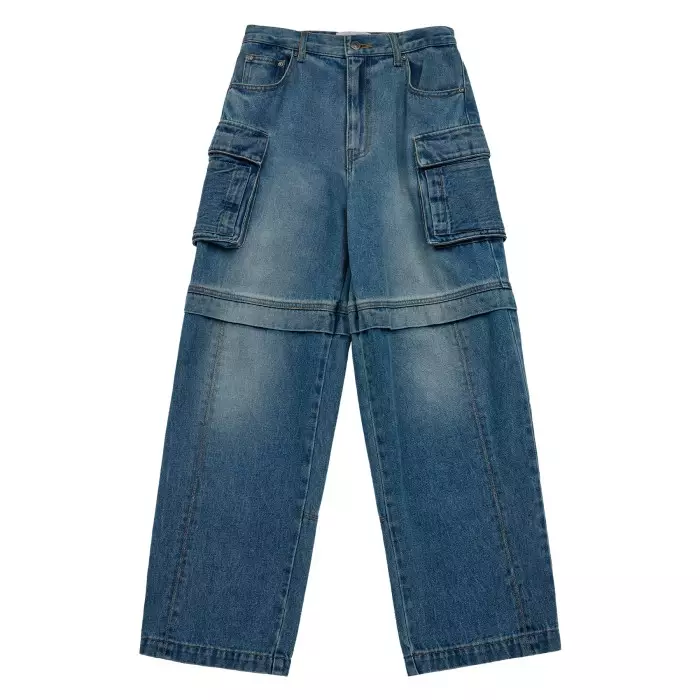 Jual Acme De La Vie SEGREGATED POCKET DENIM SET UP PANTS BLUE Original ...