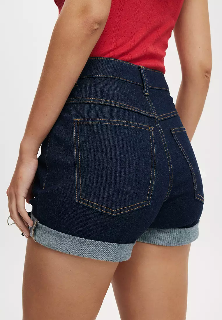 Jual Cotton On High Rise Classic Stretch Denim Shorts Original 2024 ...