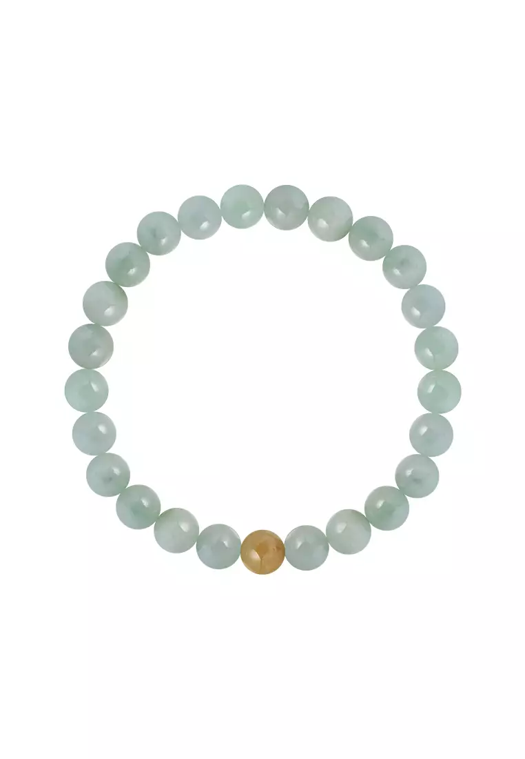 TOMEI TOMEI Palace Grace, Greenish Natural Jade Bead (7MM) Bracelet ...