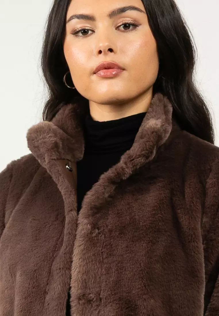 Buy ONLY Faux Fur Coat Online | ZALORA Malaysia