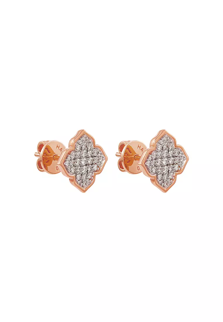 Buy HABIB HABIB AL ZAHRA | Diamond Earrings in 750/18K Rose Gold ...