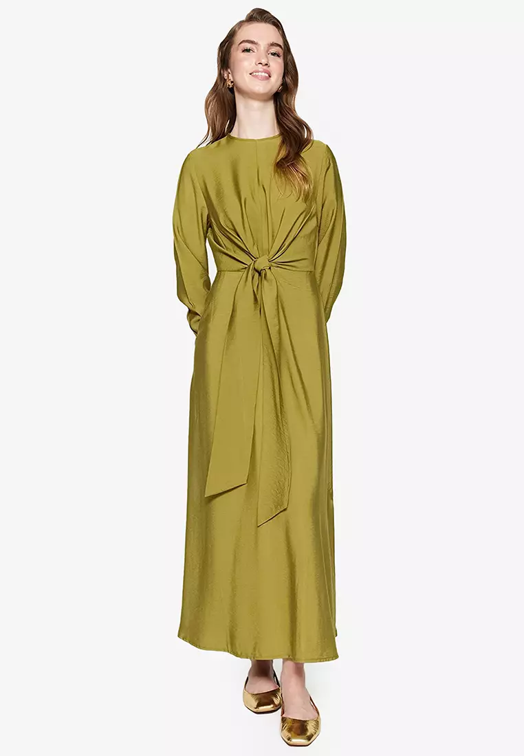 Buy Trendyol Modest Knot Front Dress Online | ZALORA Malaysia