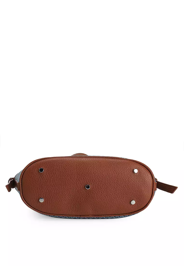 Buy Coccinelle Never Without Bag Denim Coated Monogram Small Tote Bag ...