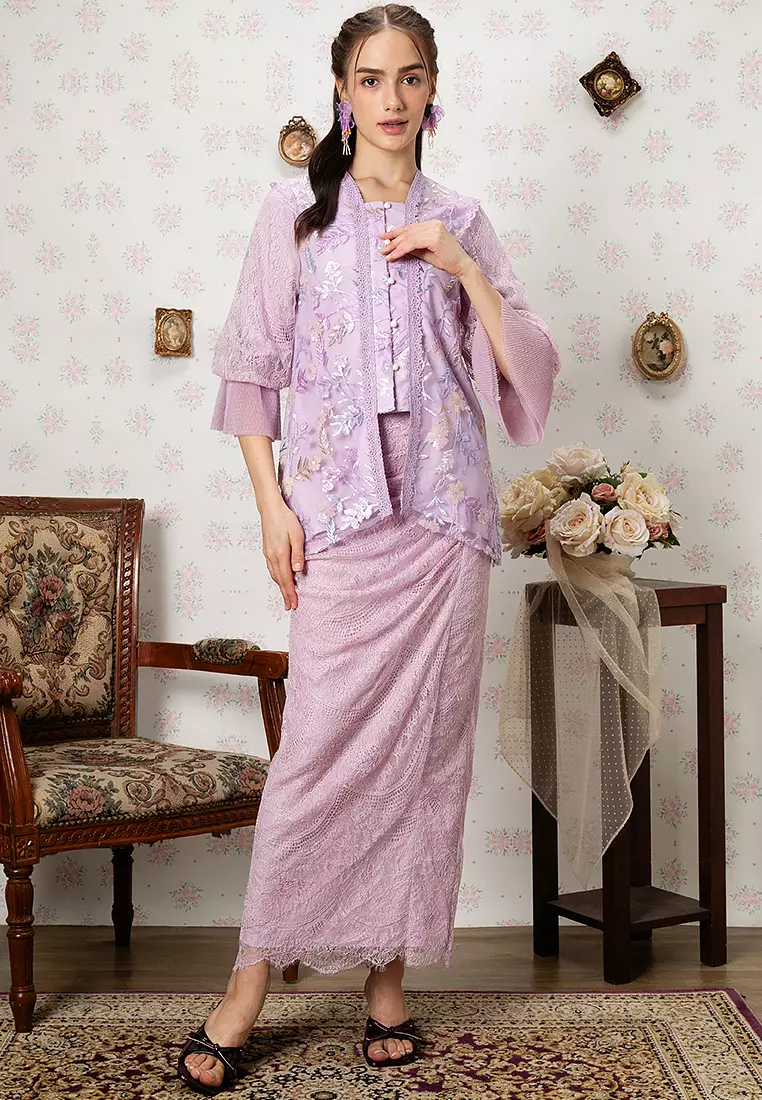 Buy Lubna DANIA SEQUINS TOP WITH SKIRT SET 2025 Online | ZALORA