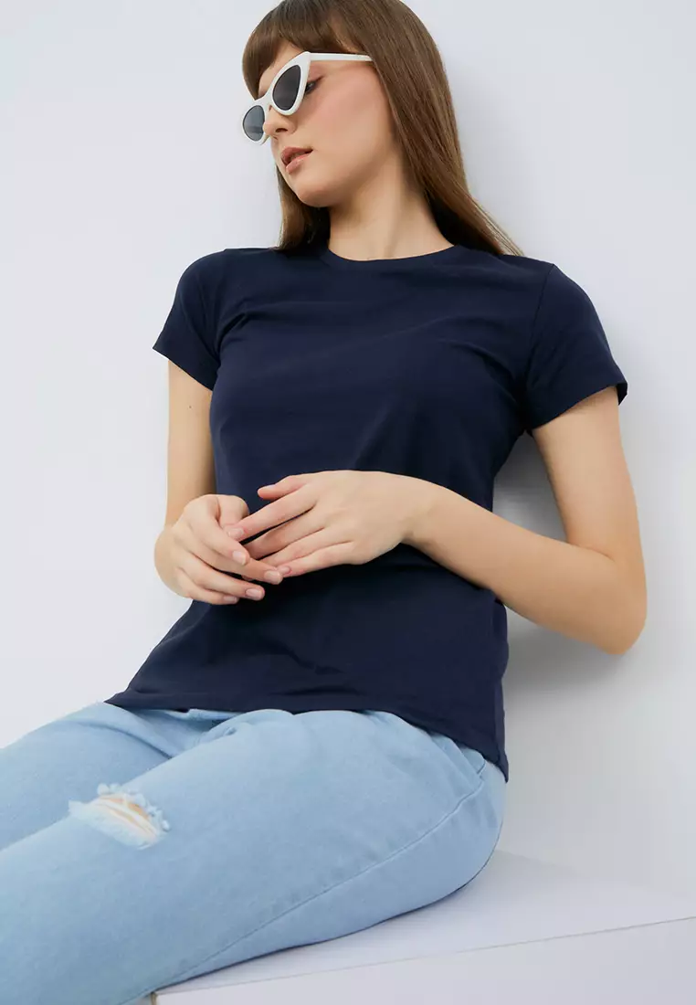 Jual Executive Basic Round Neck Cotton T-Shirt Original 2025 | ZALORA Indonesia