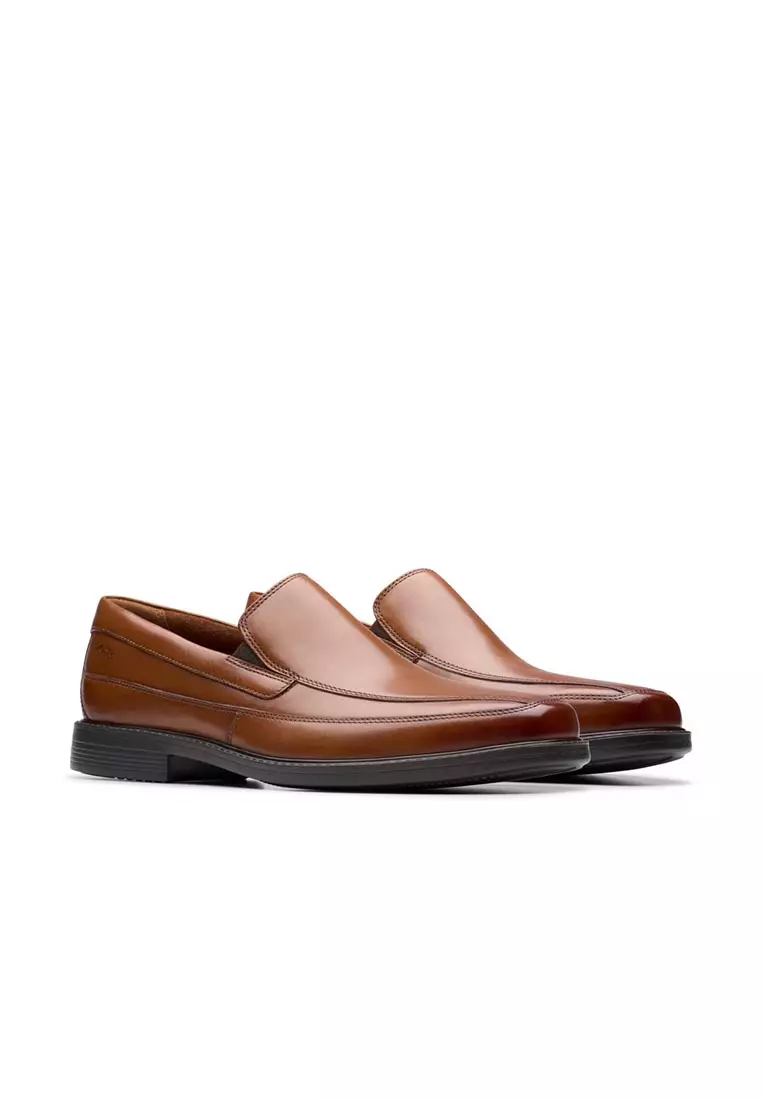 Buy Clarks Mens Cosgrove Free Formal Shoes Dark Tan Lea - Wide Fit 2026 ...