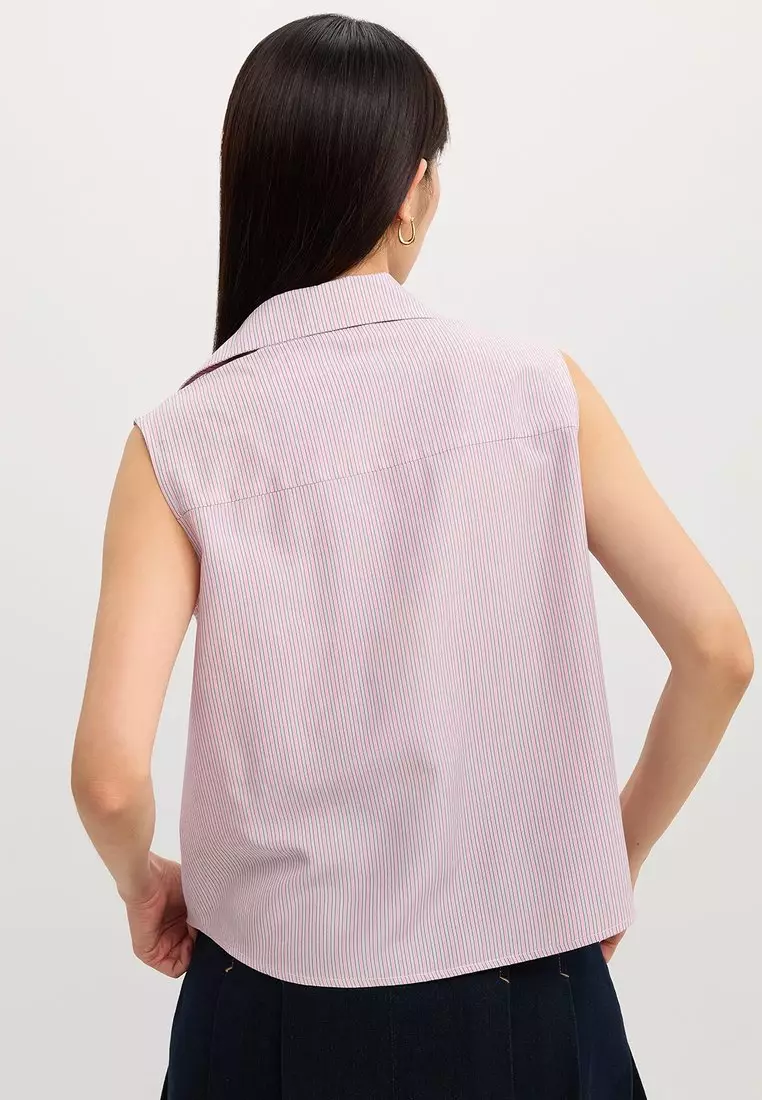 Pomelo Sleeveless Striped Shirt - Light Pink 2026 | Buy Pomelo Online ...