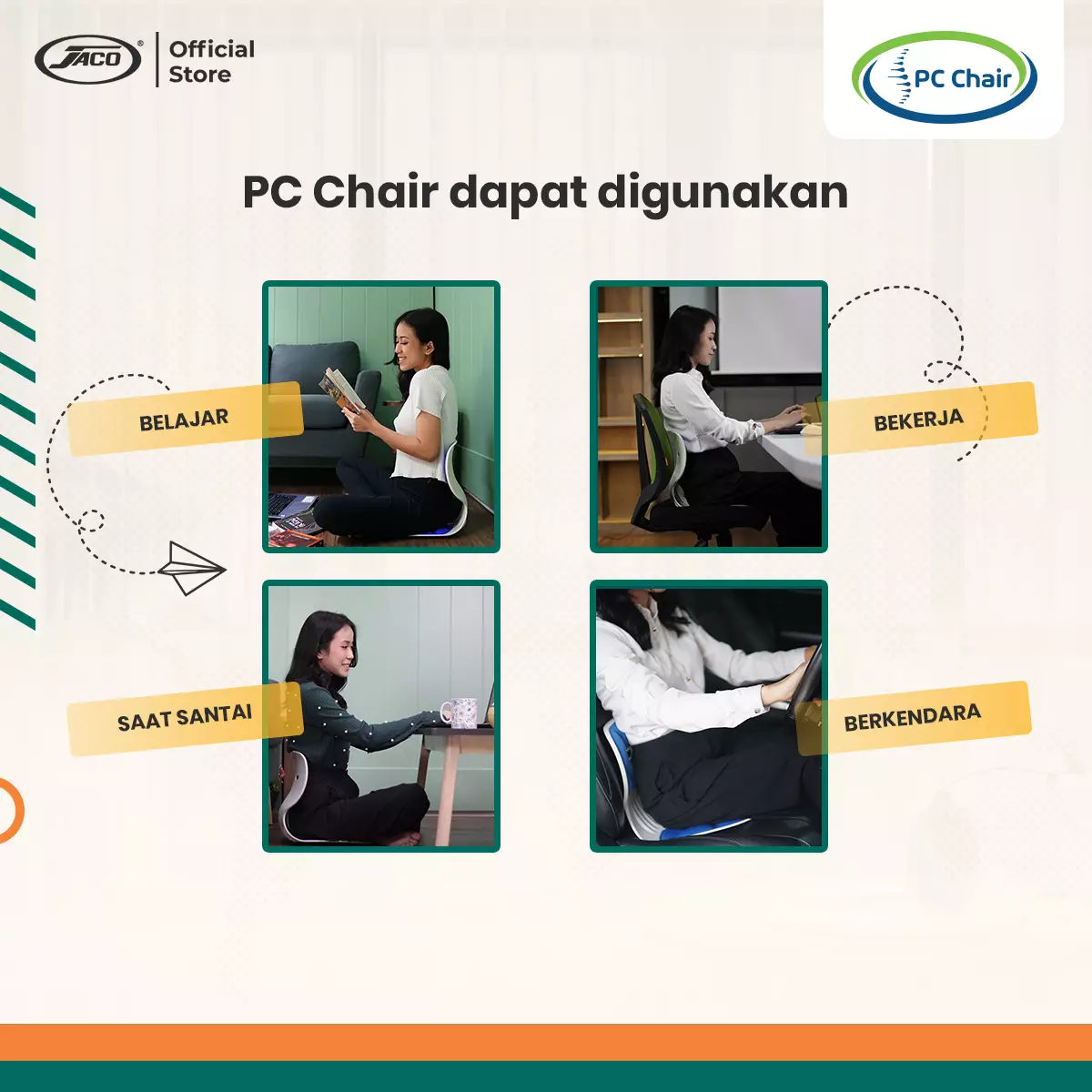 Jual JACO Jaco Posture Corrector Chair (PC Chair) Kursi Penopang Postur ...