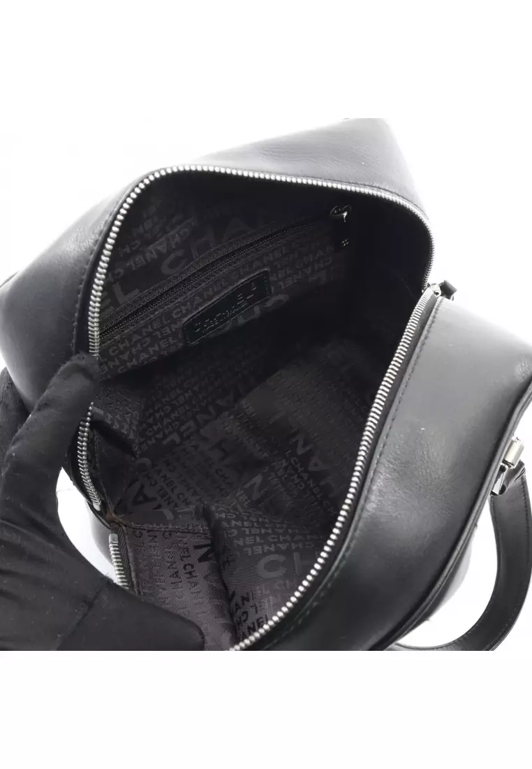 Buy Chanel Pre-Loved Chanel chocolate bar Handbag leather black silver ...