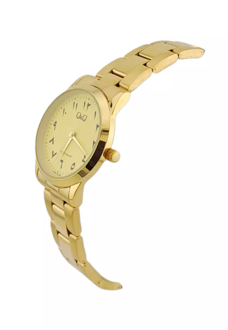 Buy Q&Q Watch By Citizen C09A-022PY Women Analog Watch with Gold Stainless Steel Strap 2025 ...