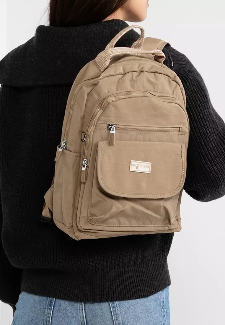 Buy BAGSTATION Crinkle Nylon Small Backpack Online | ZALORA Malaysia