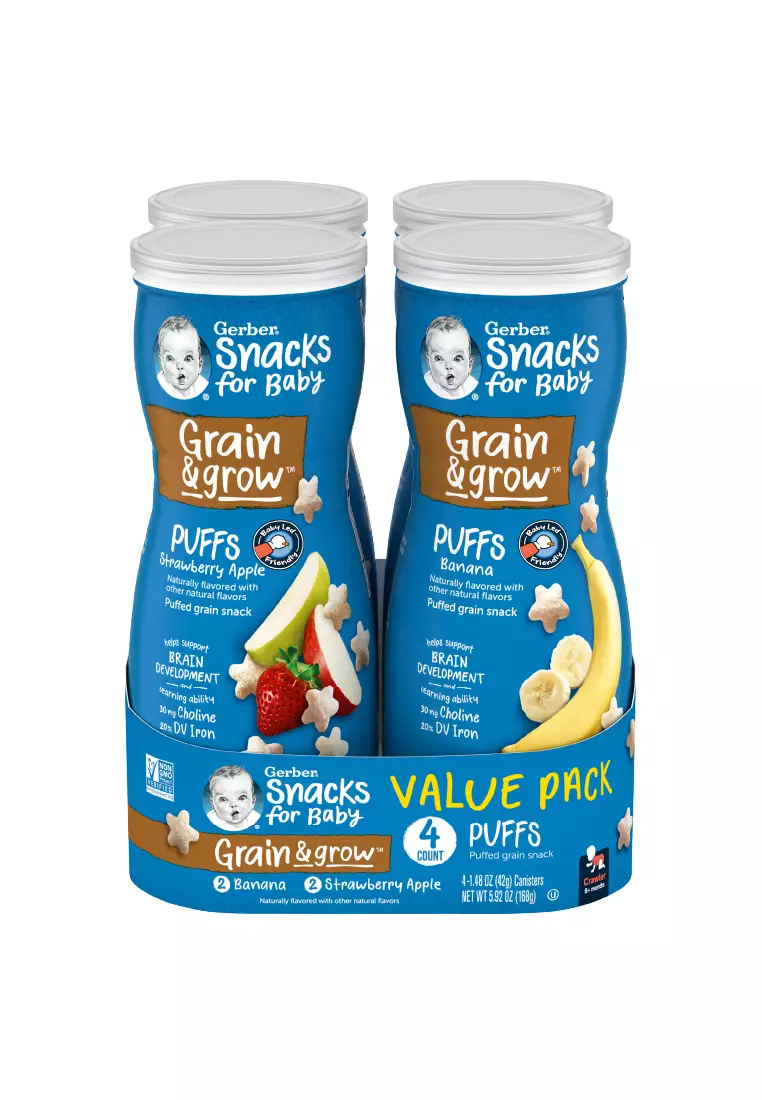Buy Gerber BB King Kong Gerber Puffs Strawberry Apple/Banana Value Pack ...