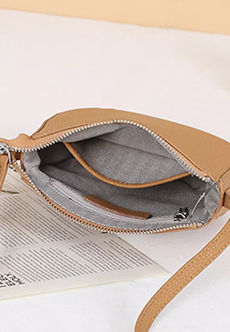 Buy ZITIQUE Fashion leather semi -circular shoulder oblique backpack 2024 Online | ZALORA ...