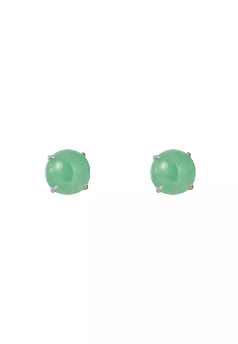 Buy TOMEI TOMEI Classic Jade Earrings, White Gold 750 Online | ZALORA ...