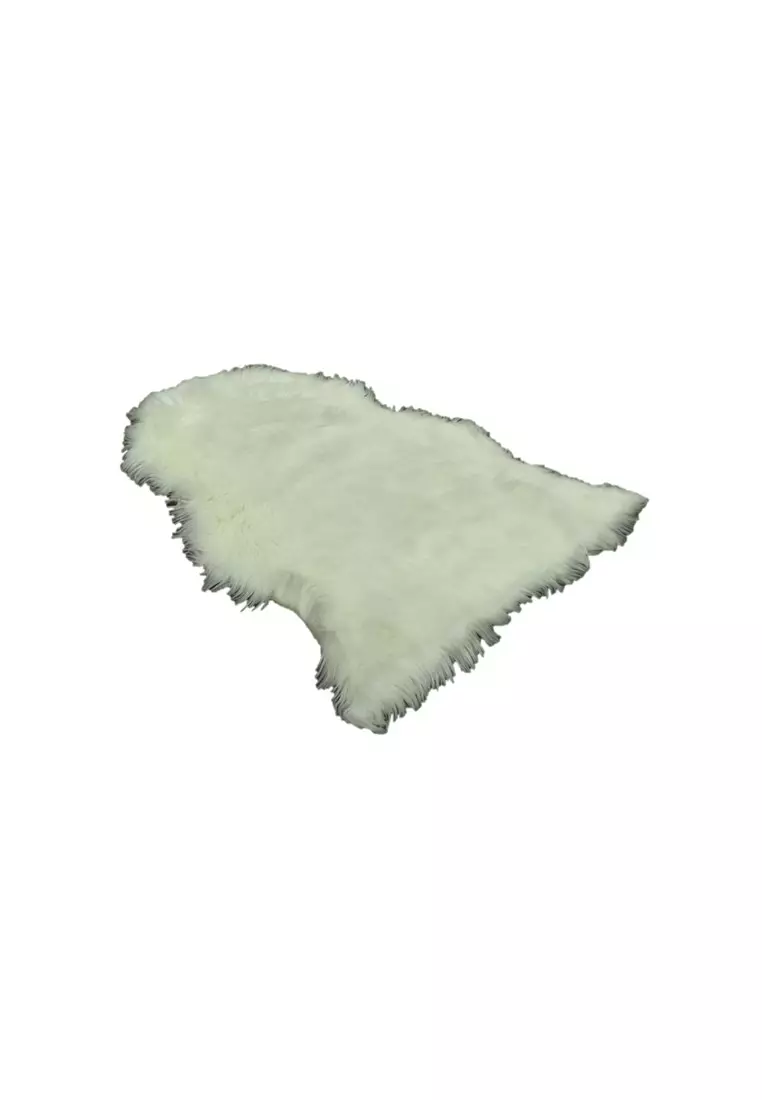 Buy HOOGA HOOGA Merynna Faux Sheep Ivory White Rug Online | ZALORA Malaysia