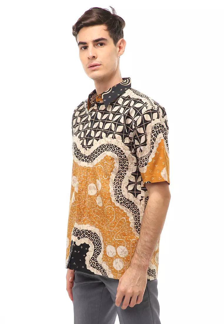 Jual Hamlin Kendrick Atasan Formal Kemeja Batik Pria Radhit Short ...
