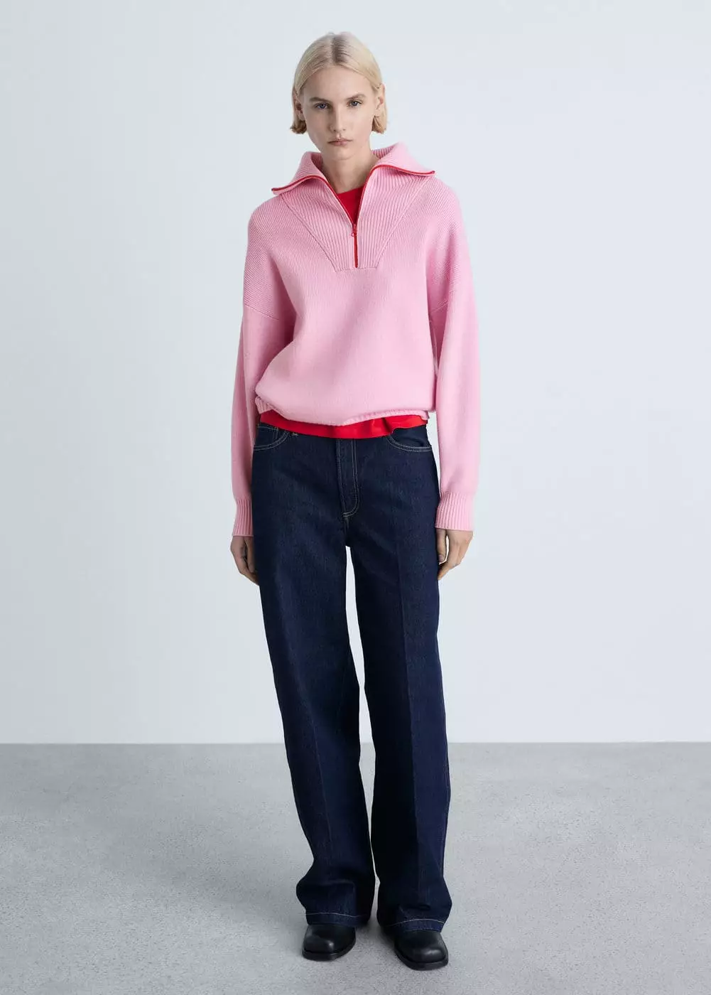 Jual Mango Sweater rajutan kontras dengan ritsleting Original 2025 ...