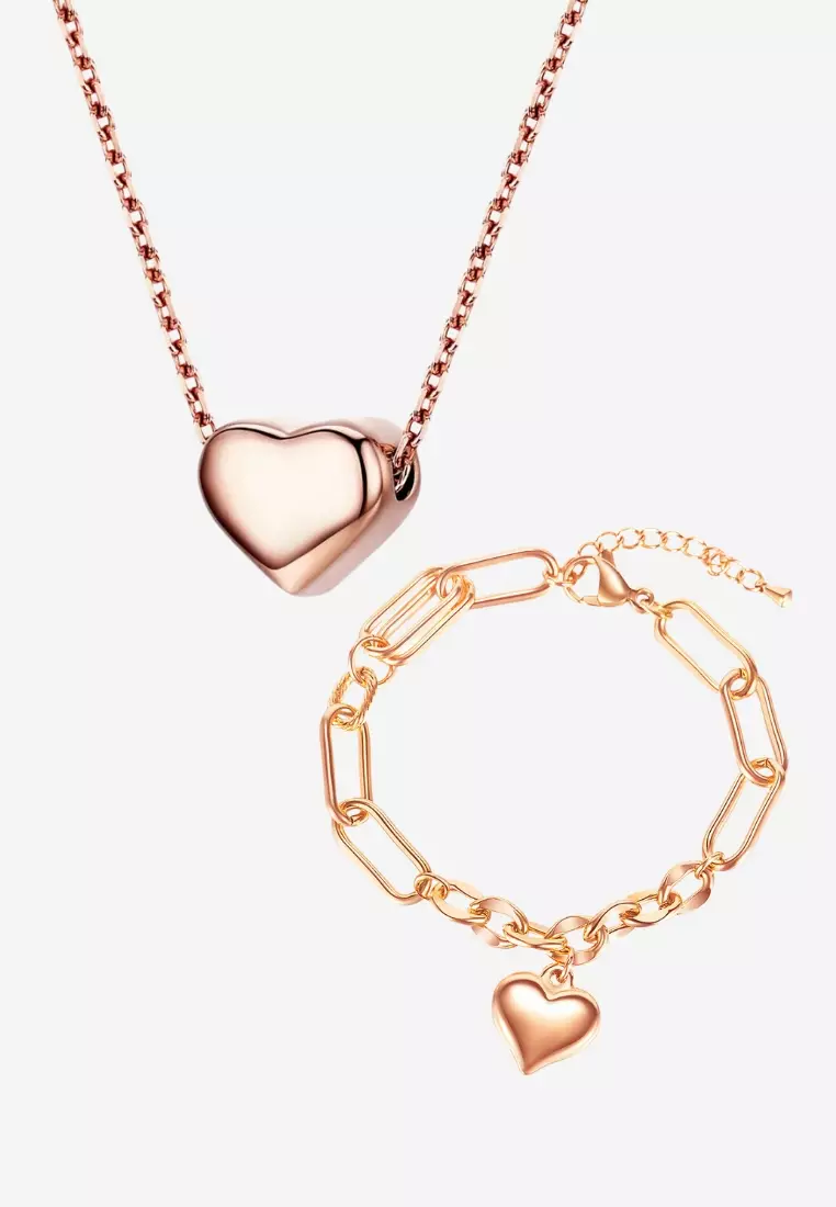 Buy CELOVIS Amora Necklace Paired with Everlast Bracelet Jewellery Set ...