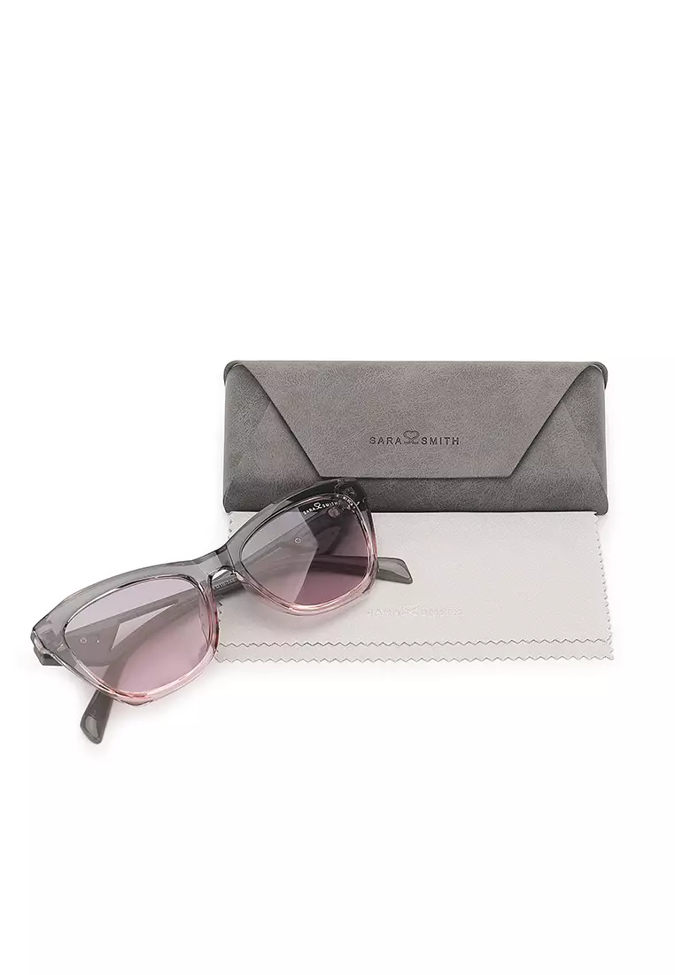 Buy Sara Smith Unisex Polarized Cat-Eye Sunglasses - Tea-Soy Gradient ...
