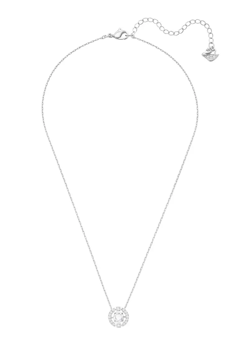 Buy Swarovski Sparkling Dance Round Necklace White Rhodium Plated 2024 ...