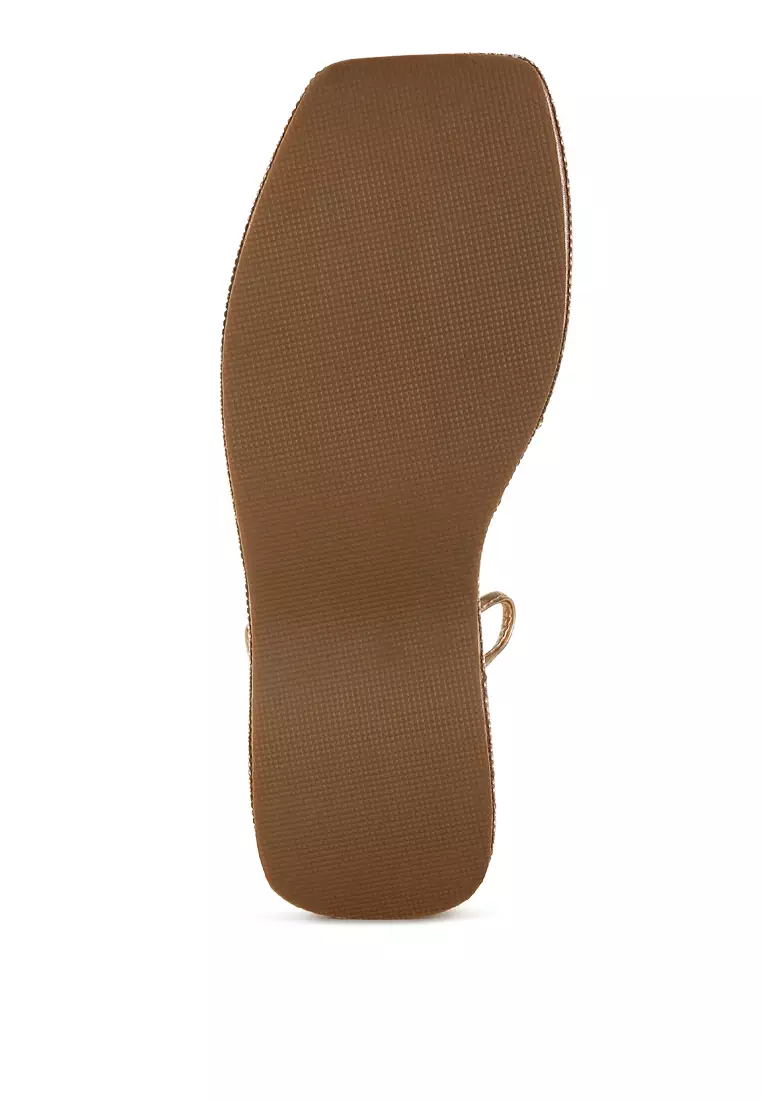 Buy London Rag Rose Gold Rhinestone Embellished Lace-Up Sandals 2025 ...