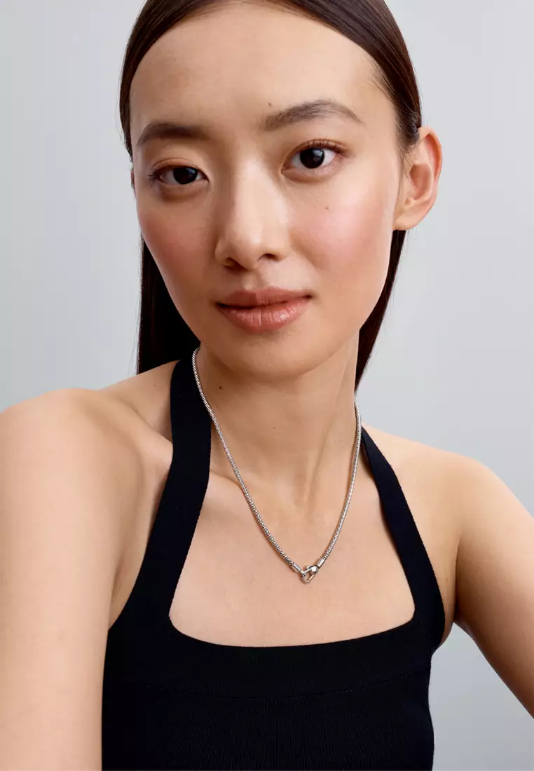 Buy PANDORA Pandora Studded Clasp & Chain Necklace Online | ZALORA Malaysia