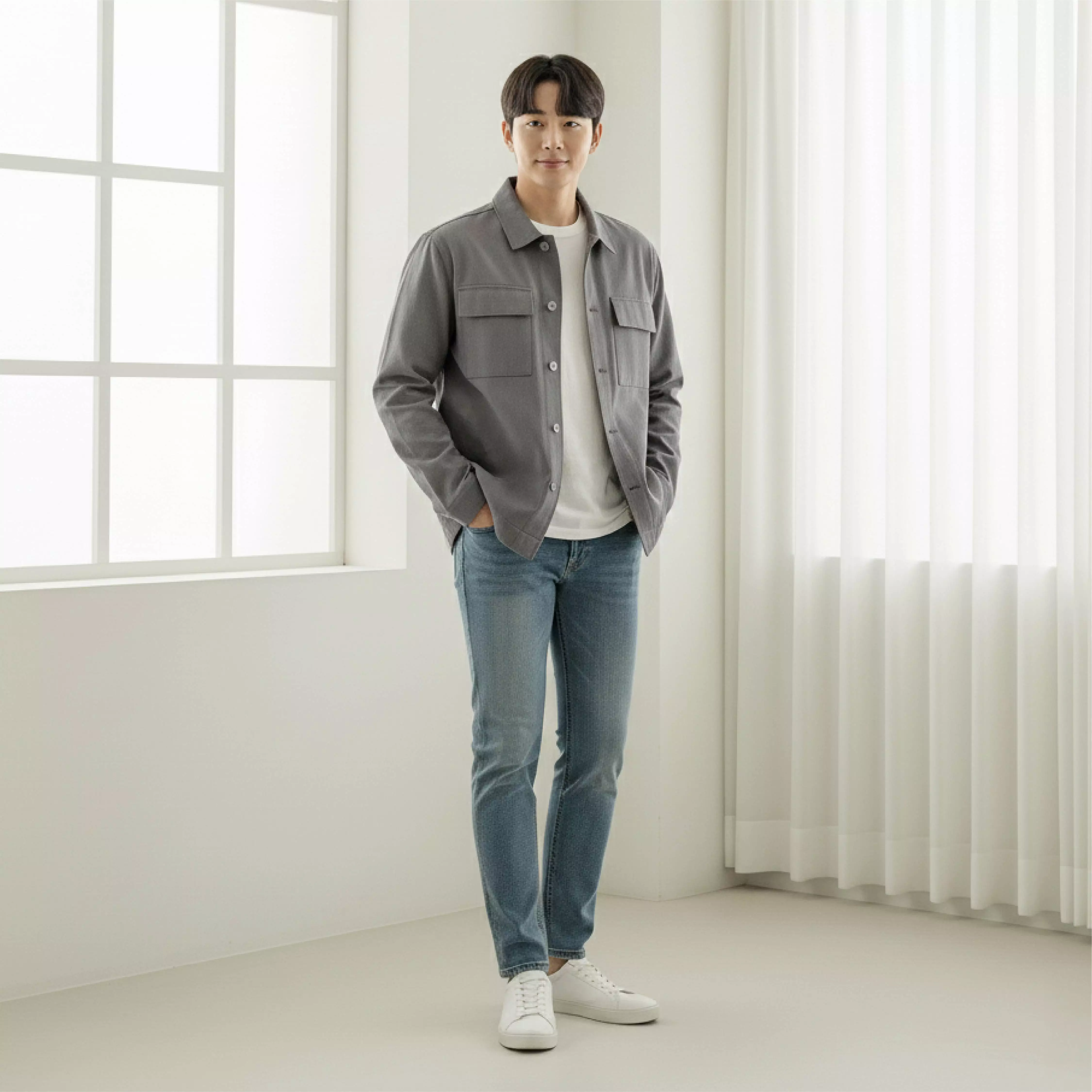 Jual Kale Clothing Kale Javier Grey / Jaket Atasan Pria Cotton Baby ...