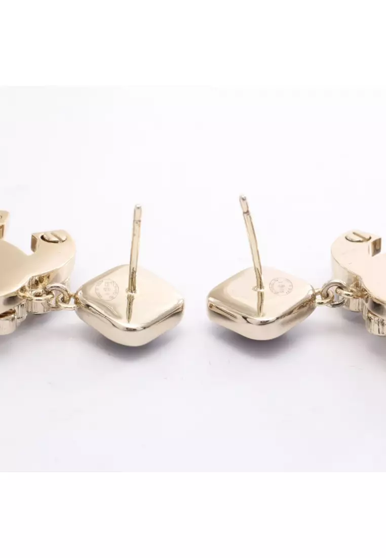 Buy Chanel Pre-Loved Chanel coco mark earrings GP Fake pearl Rhinestone ...
