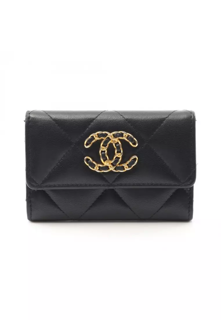 Buy Chanel Pre-Loved Chanel chanel 19 flap card case name card holder ...