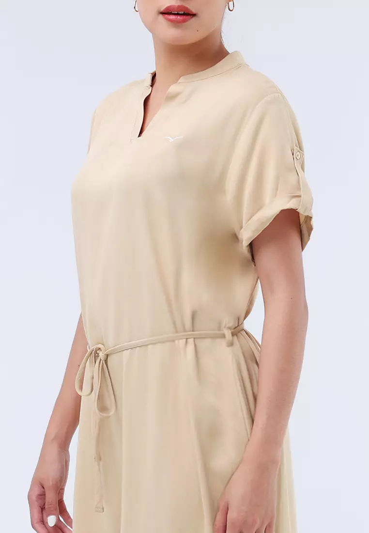 Buy Freego Ladies Plain Single Bold Twill Short Sleeve Dress 2026 ...