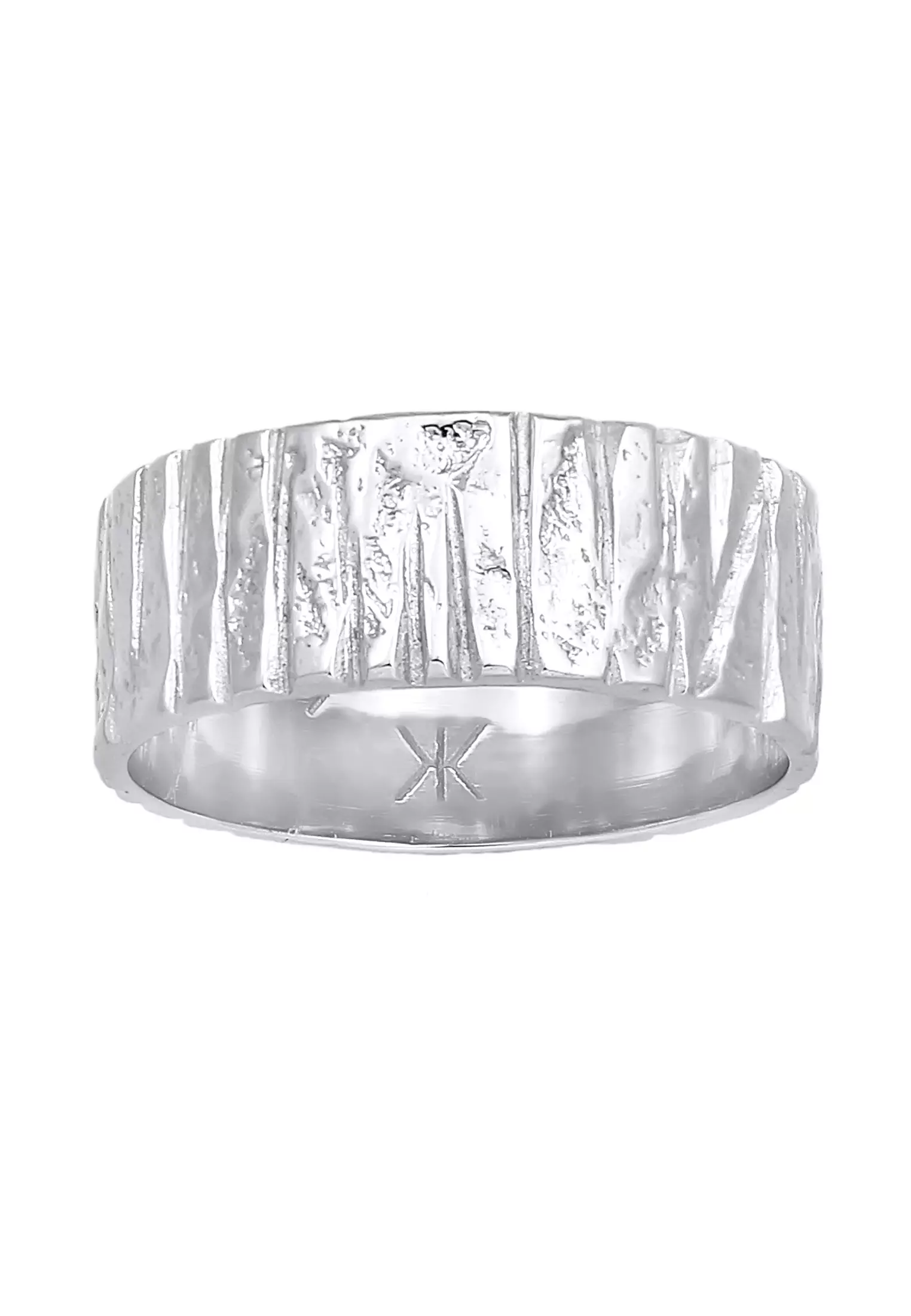Buy Kuzzoi Ring Men Band Structure Hammered Organic Look Trend 2026 ...