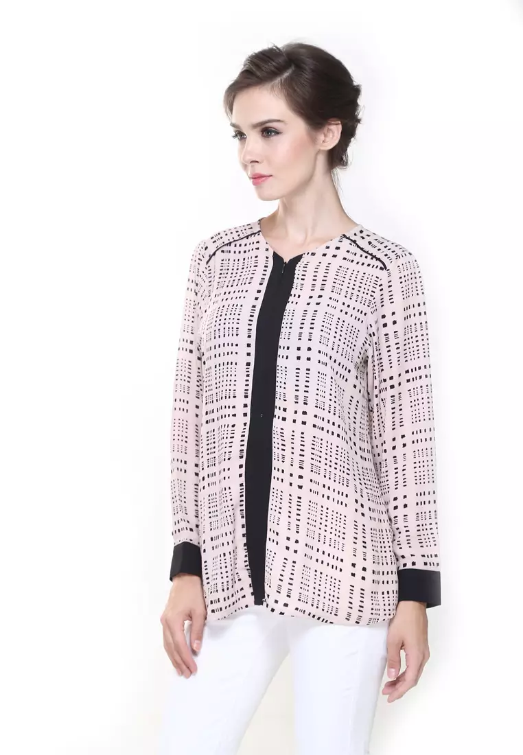 Buy Rina Nichie Basic Elle Printed Chiffon Crepe Top Online | ZALORA ...