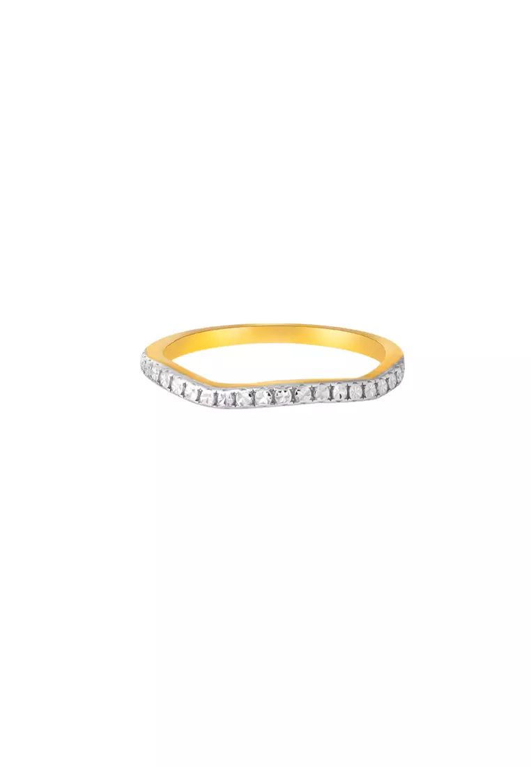 Buy TOMEI TOMEI Diamond Cut Collection 2-in-1 Ring, Yellow Gold 916 ...