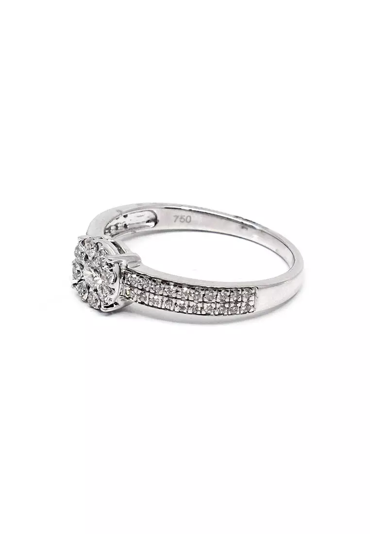 Buy CEBUANA LHUILLIER JEWELRY 18K Italian Made White Gold Lady Ring ...