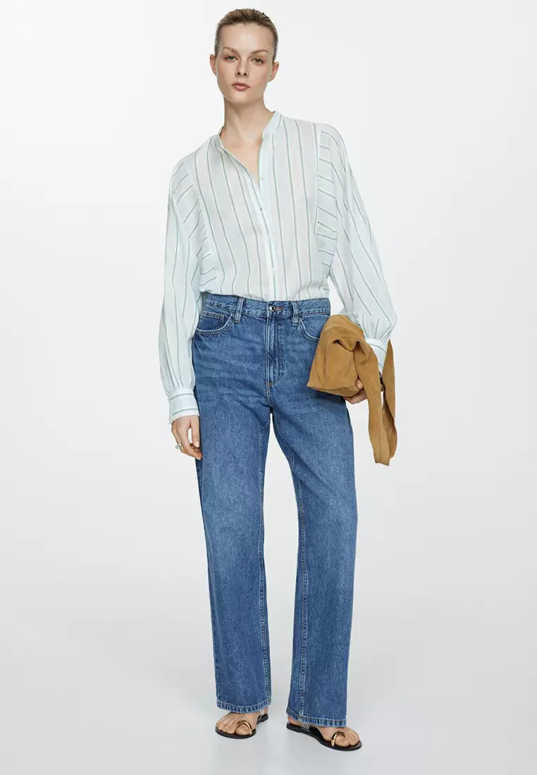 Buy Mango Stripe-Print Shirt Online | ZALORA Malaysia