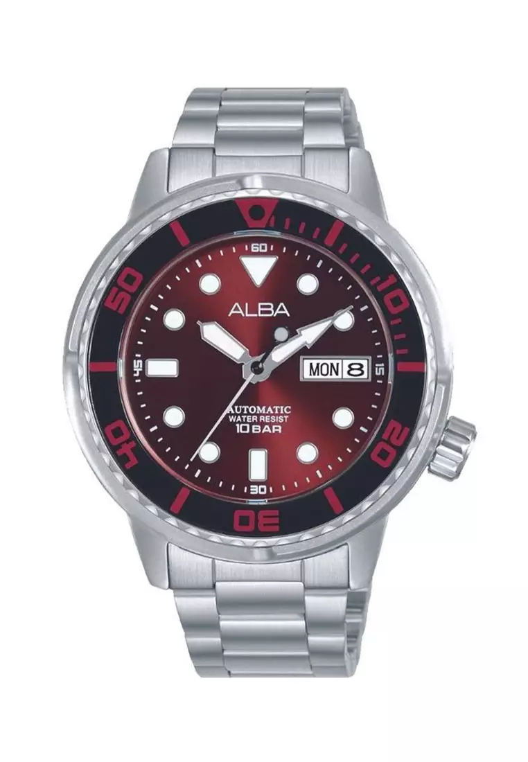 Jual Alba Alba Jam Tangan Pria - Silver Red - Stainless Steel - AL4265 ...