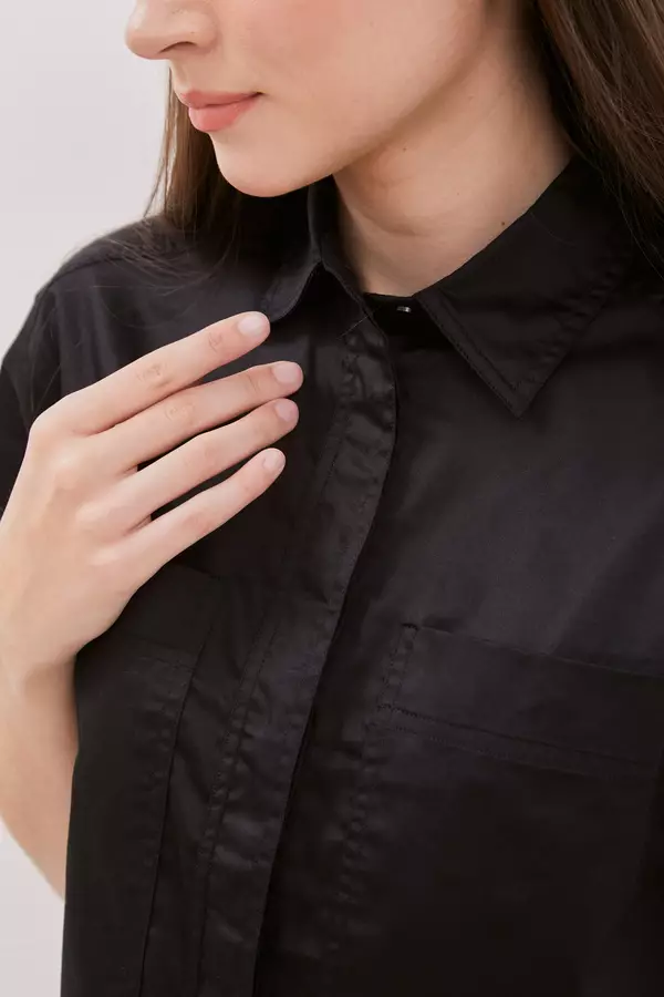 Jual Minimal MINIMAL - Dwei - Kemeja Oversize Pocket - Black Colour ...