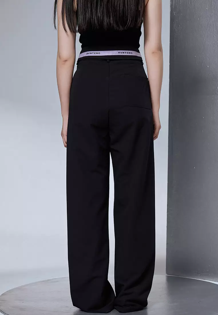 Buy X.O.X.O. Drawstring Suit Pants With Folded Flap Waist Details ...