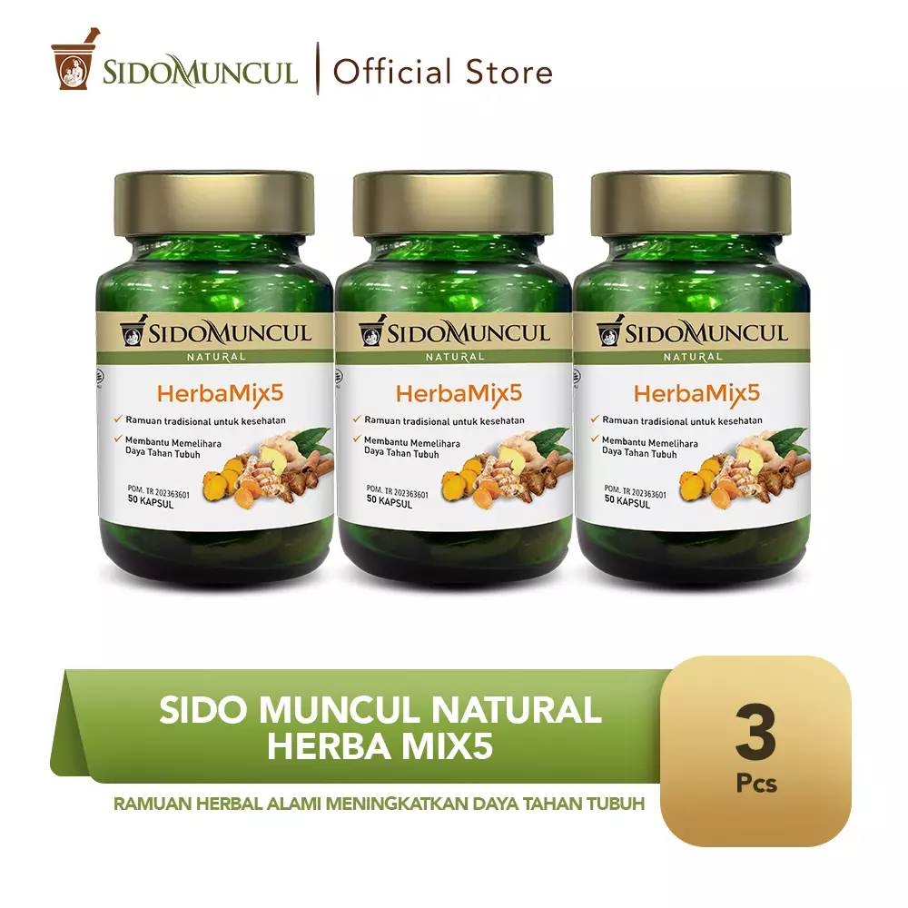 Jual Sido Muncul Sido Muncul Natural Herba Mix5 (3 botol) - Ramuan ...