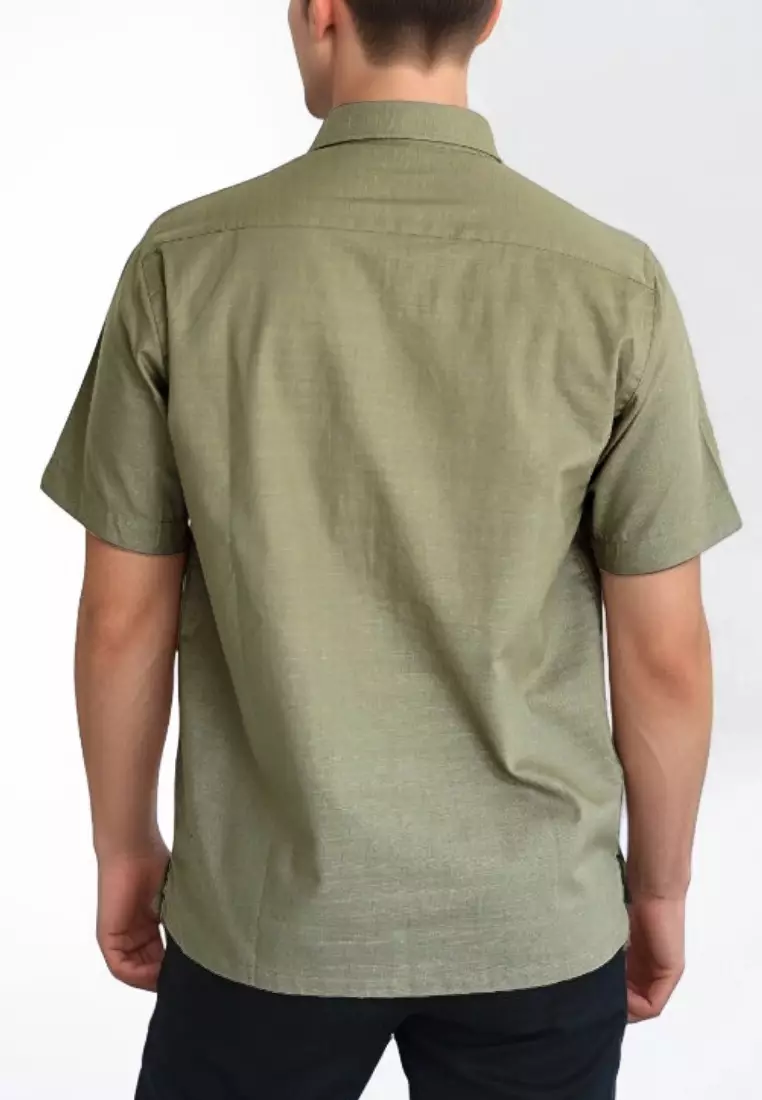 Jual Crocodile Crocodile LINE2 Green 118 - Men Shirt Kemeja Lengan ...