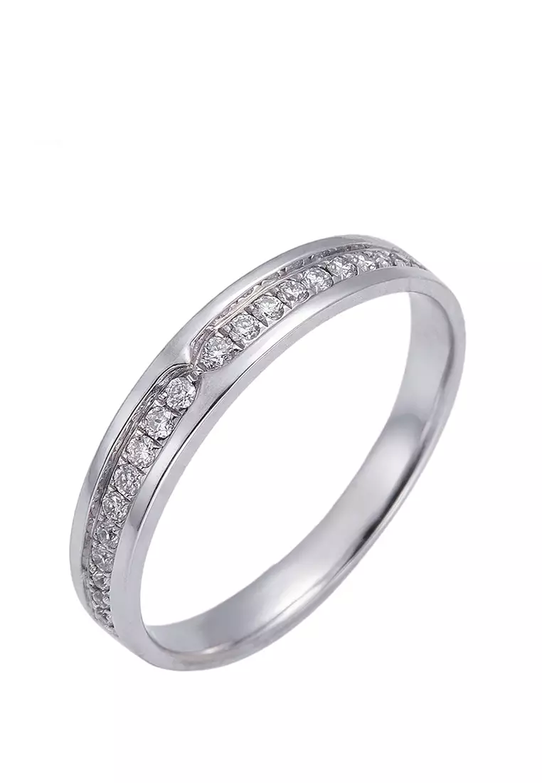 Buy LITZ LITZ 18K White Gold Diamond Ring YF-CNC-QL124G Online | ZALORA ...