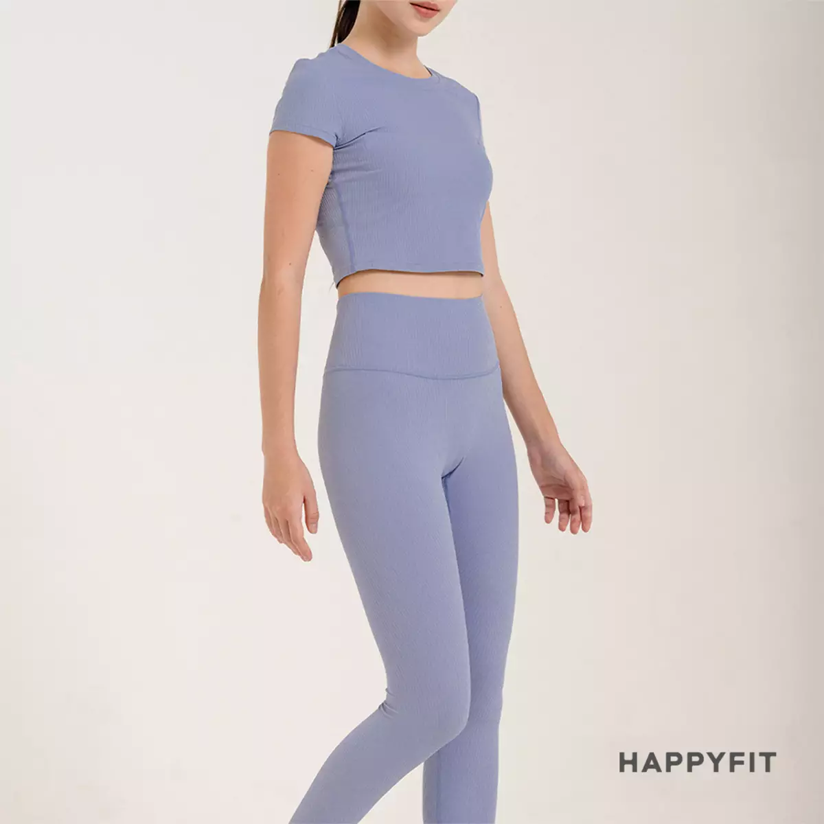 Jual Happyfit HAPPYFIT Crop Top Ribbed - Periwinkle Original 2025 ...
