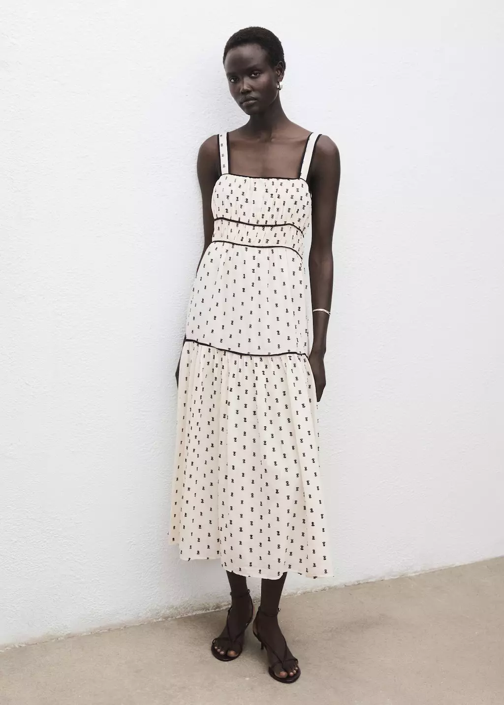 Jual Mango Gaun midi plumeti Original 2025 | ZALORA Indonesia