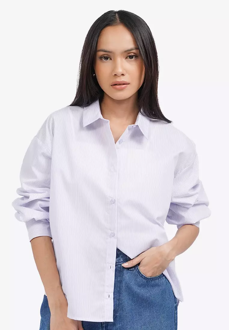 Jual COLORBOX Split Tie Back Long Sleeve Shirt Original 2025 | ZALORA ...