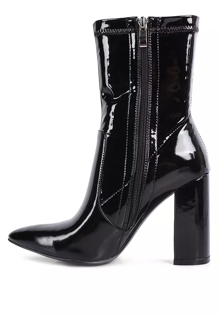 London Rag Black Block Heel Stiletto Ankle Boot 2024 | Buy London Rag ...