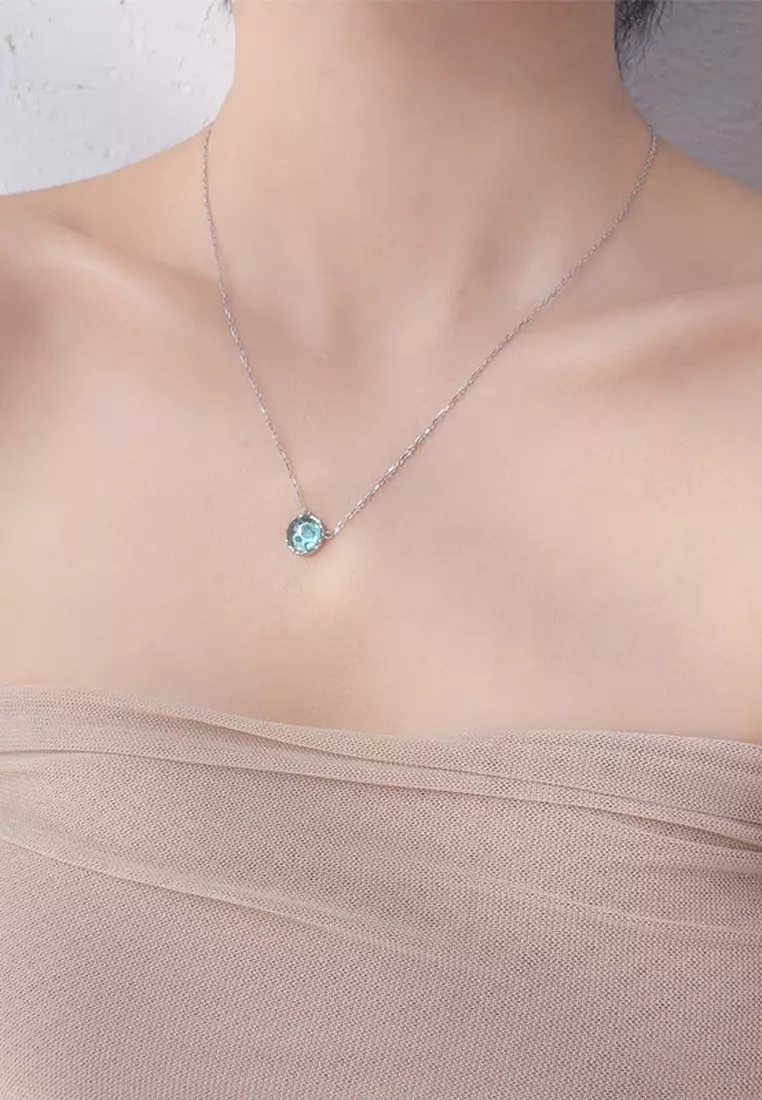 Buy LYCKA LPP03605 S925 Silver Blue Water Drop Necklace 2025 Online ...