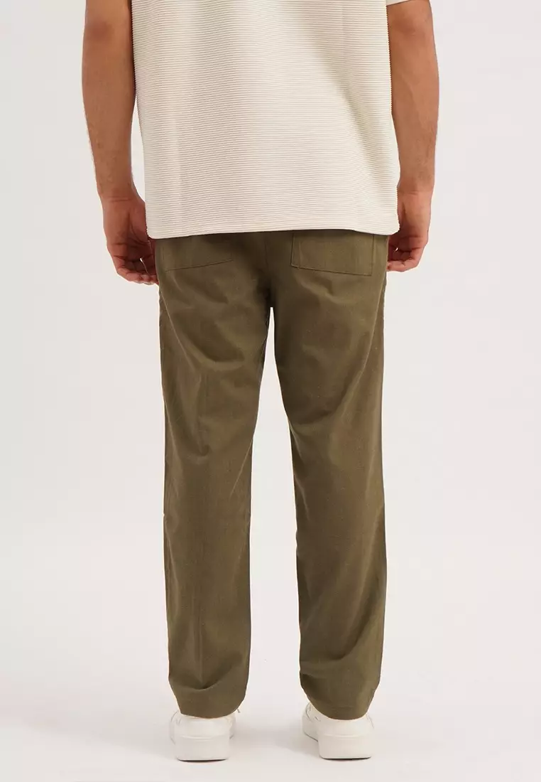 Buy Penshoppe Dapper Fit Linen Trouser W/ Front Pleat Online | ZALORA ...